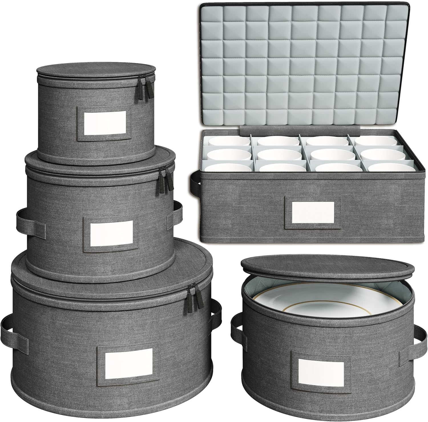 Hard Shell China Storage Containers – 5 Piece Set for Storing Dinner ...