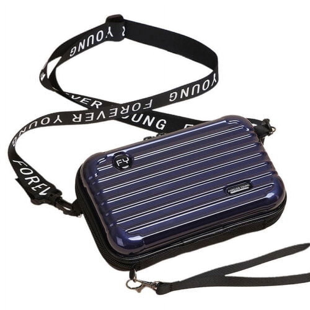 Hard Shell Cosmetic Bag Women Mini Suitcase Shape Crossbody Bag ...
