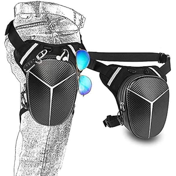 Hard Shell Drop Leg Bag Motorcycle Waist Pack for Men Women,3 Functions ...