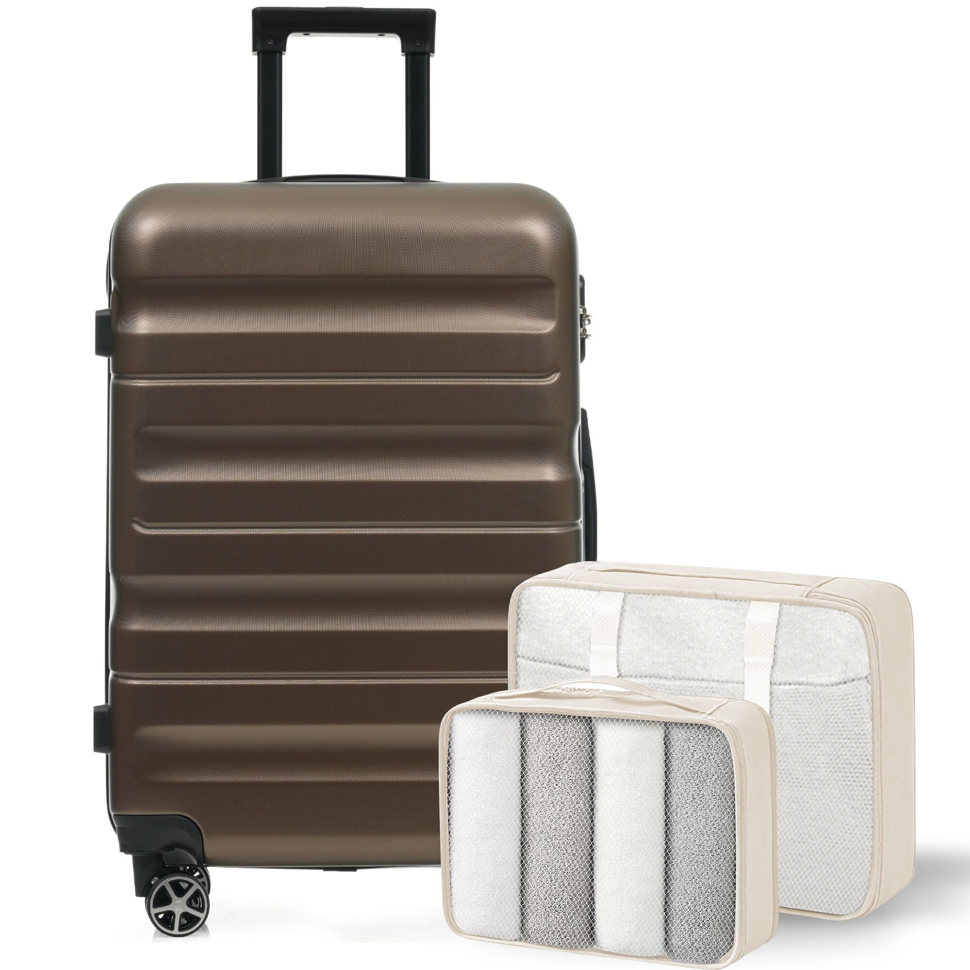 Hard Shell Luggage Hardshell ABS Luggage Set, 24-Inch Checked Suitcase ...