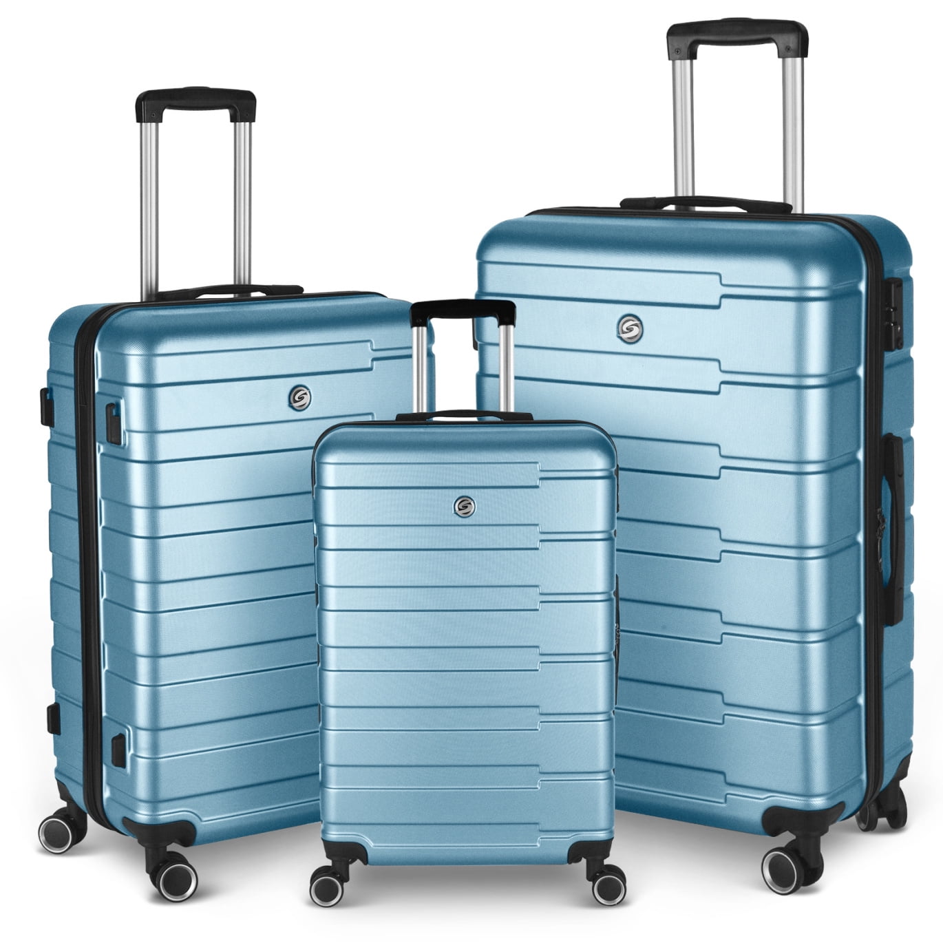 Hard Shell Luggage with Secure Lock Set of 3, 20-Inch, 24-Inch and 28 ...