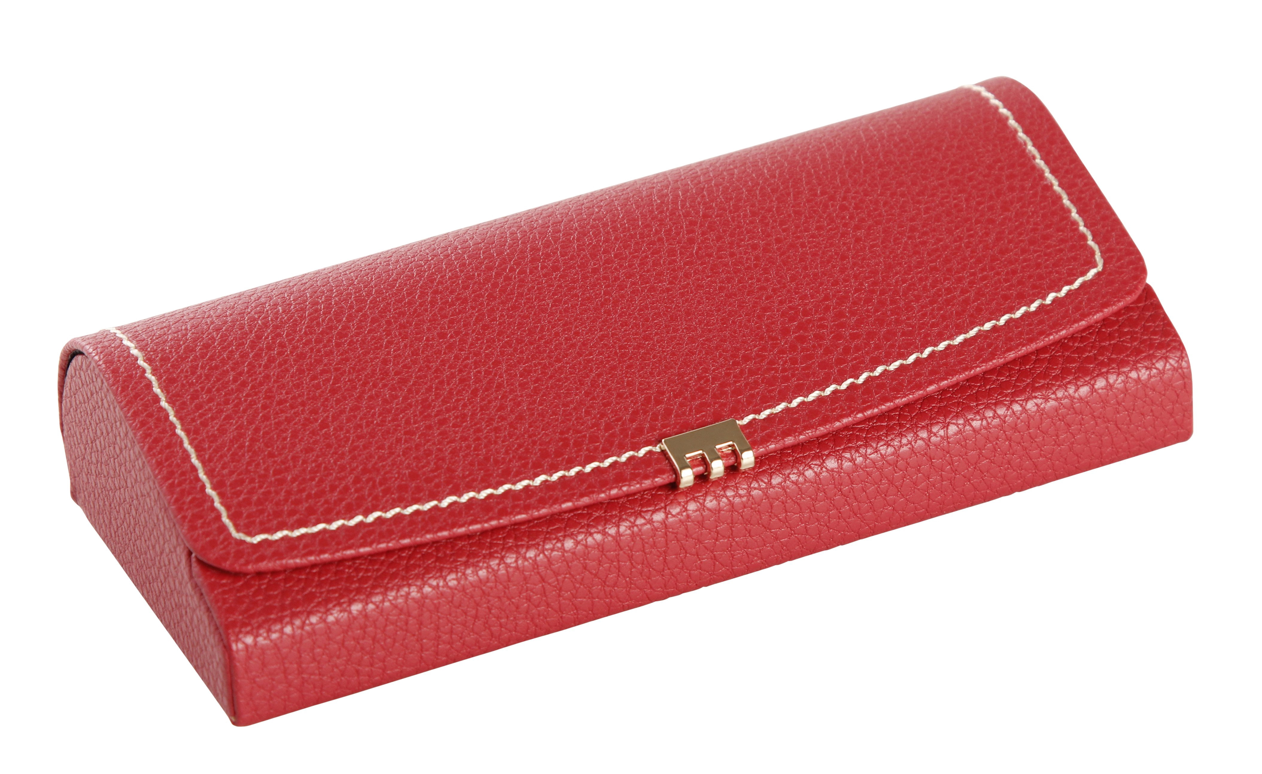 Hard Shell Magnetic Closure Eyeglass Case in Red Fits Small To Medium ...