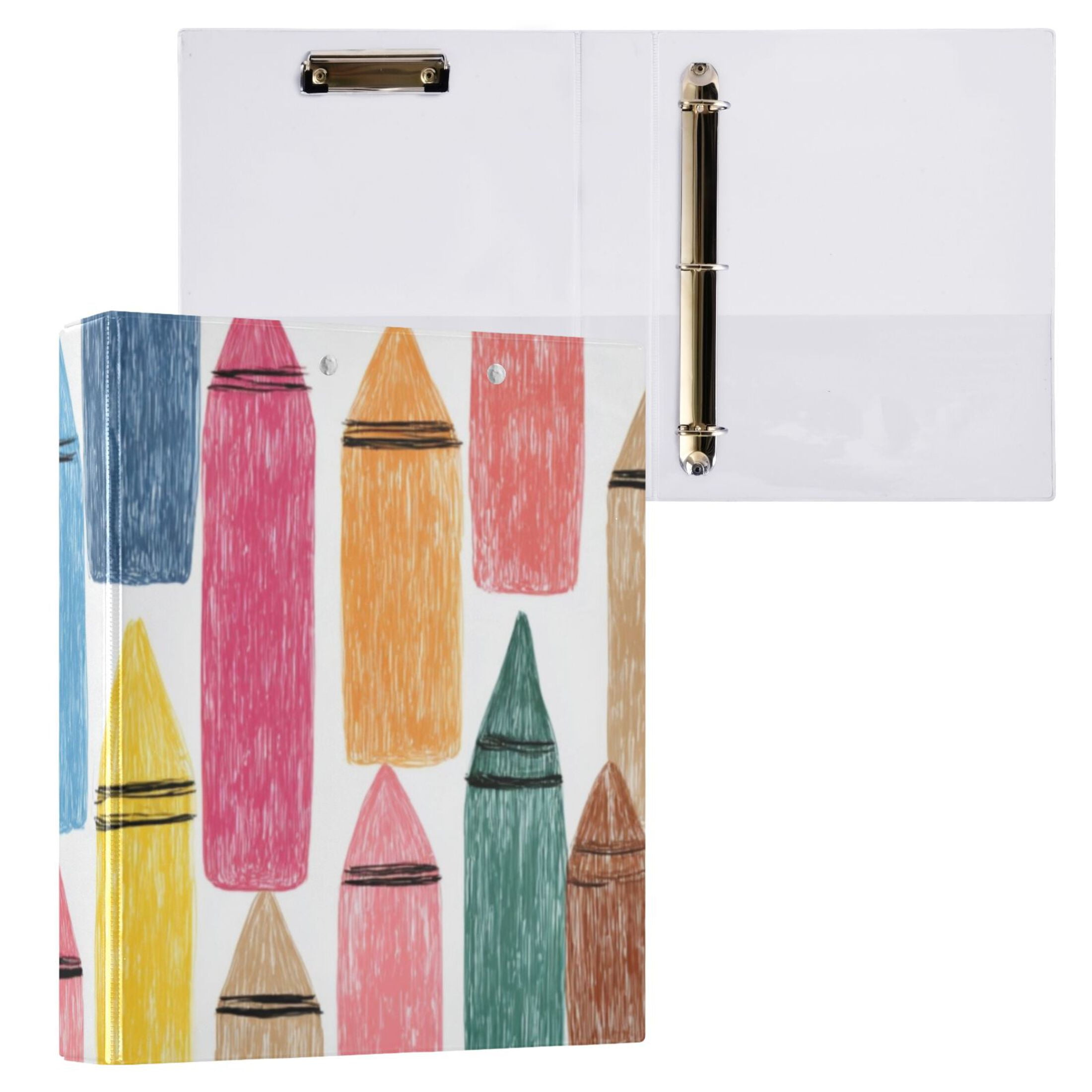 Hard Shell Ring Binder With Clip Holds 200 Sheets Office Home ...