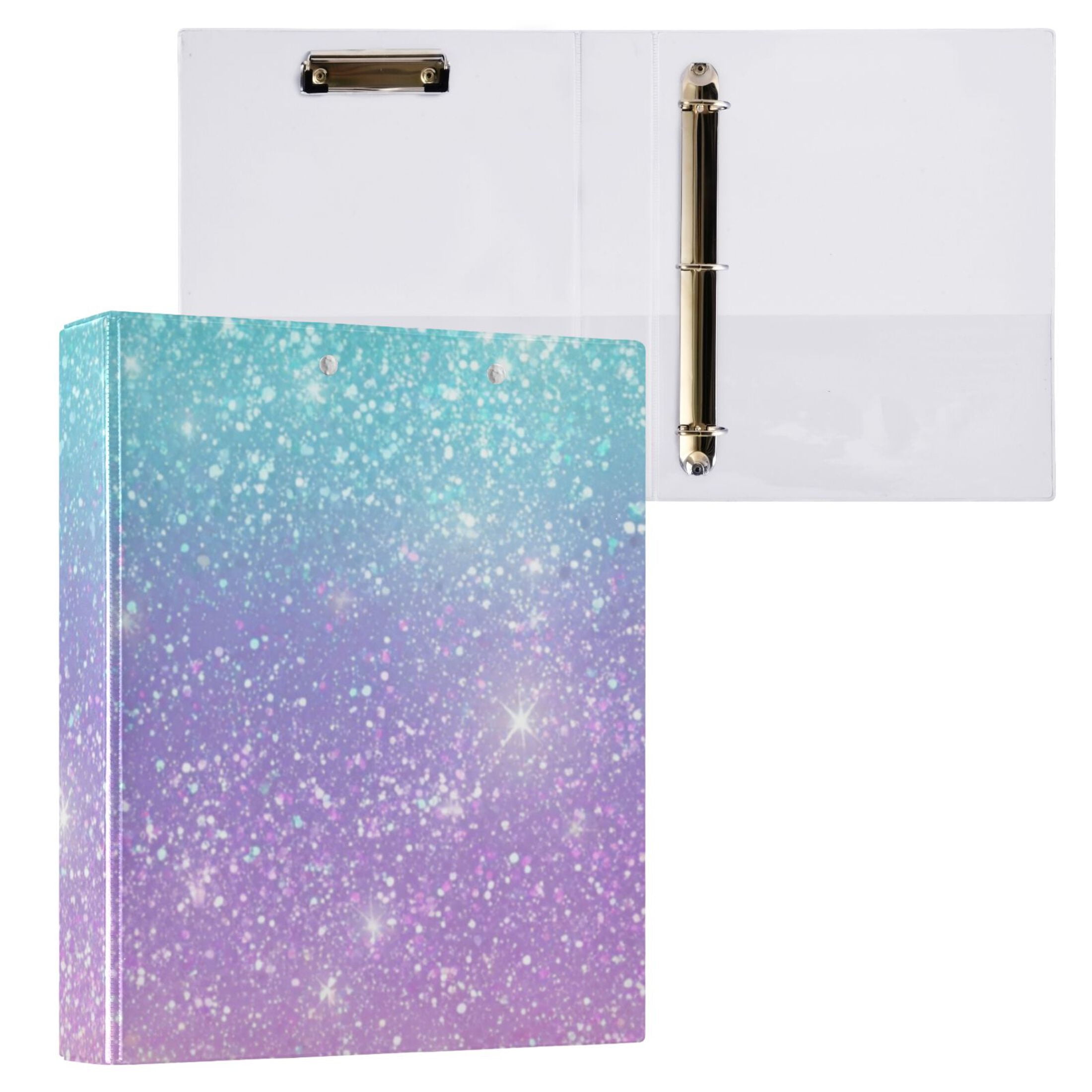 Hard Shell Ring Binder With Clip Holds 200 Sheets Office Home ...