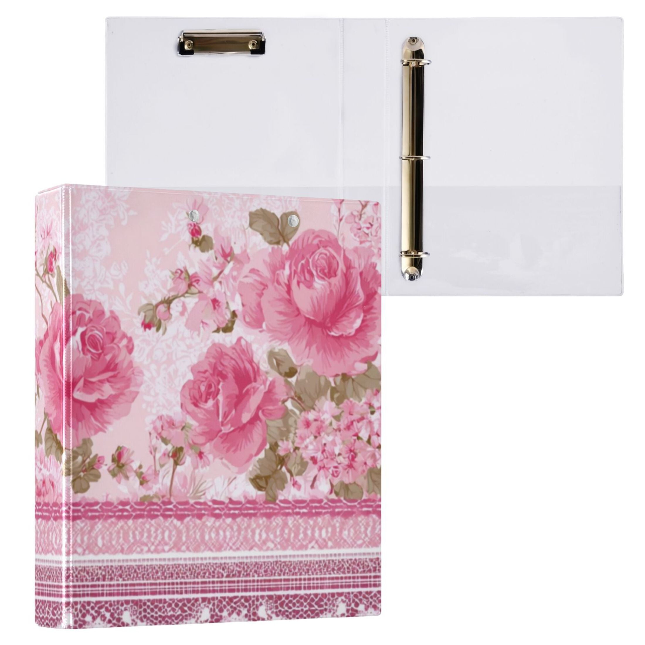 Hard Shell Ring Binder With Clip Holds 200 Sheets Office Home ...