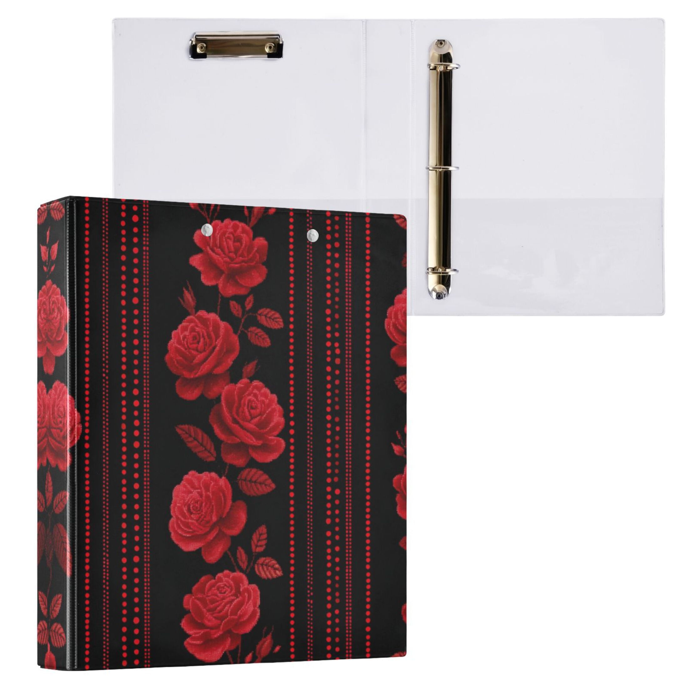Hard Shell Ring Binder With Clip Holds 200 Sheets Office Home ...