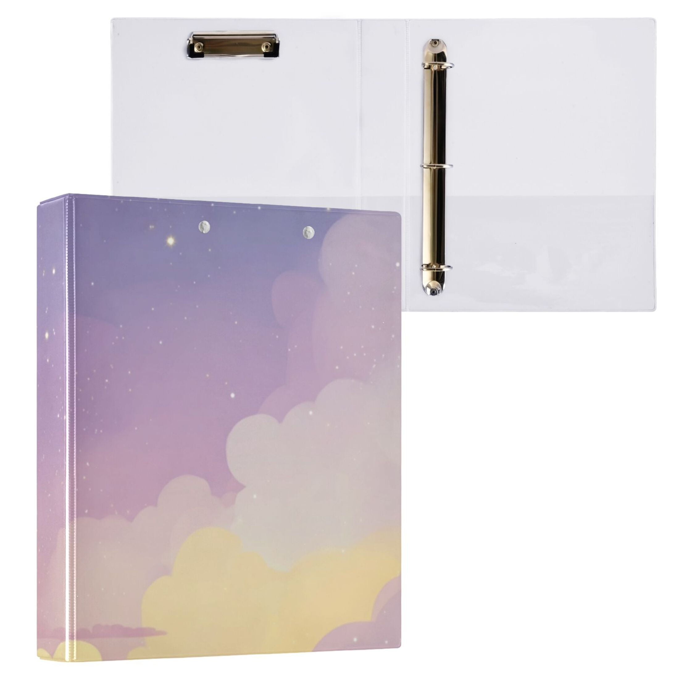 Hard Shell Ring Binder With Clip Holds 200 Sheets Office Home ...