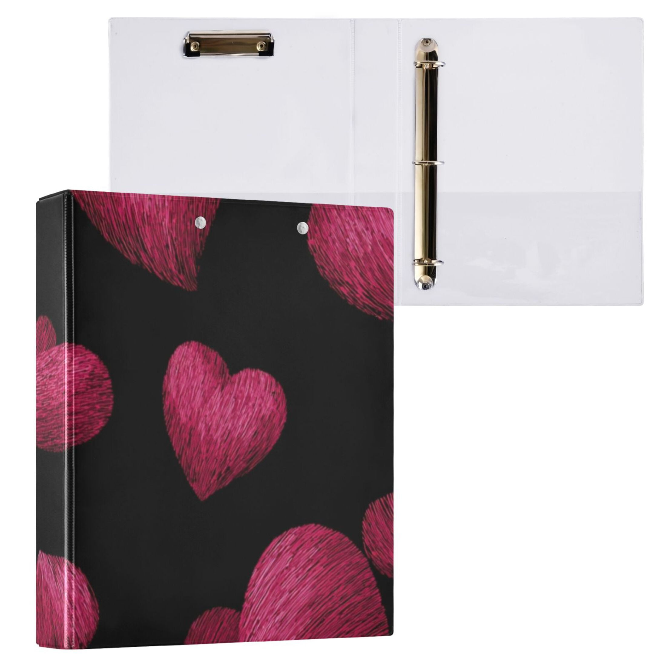 Hard Shell Ring Binder With Clip Holds 200 Sheets Office Home ...
