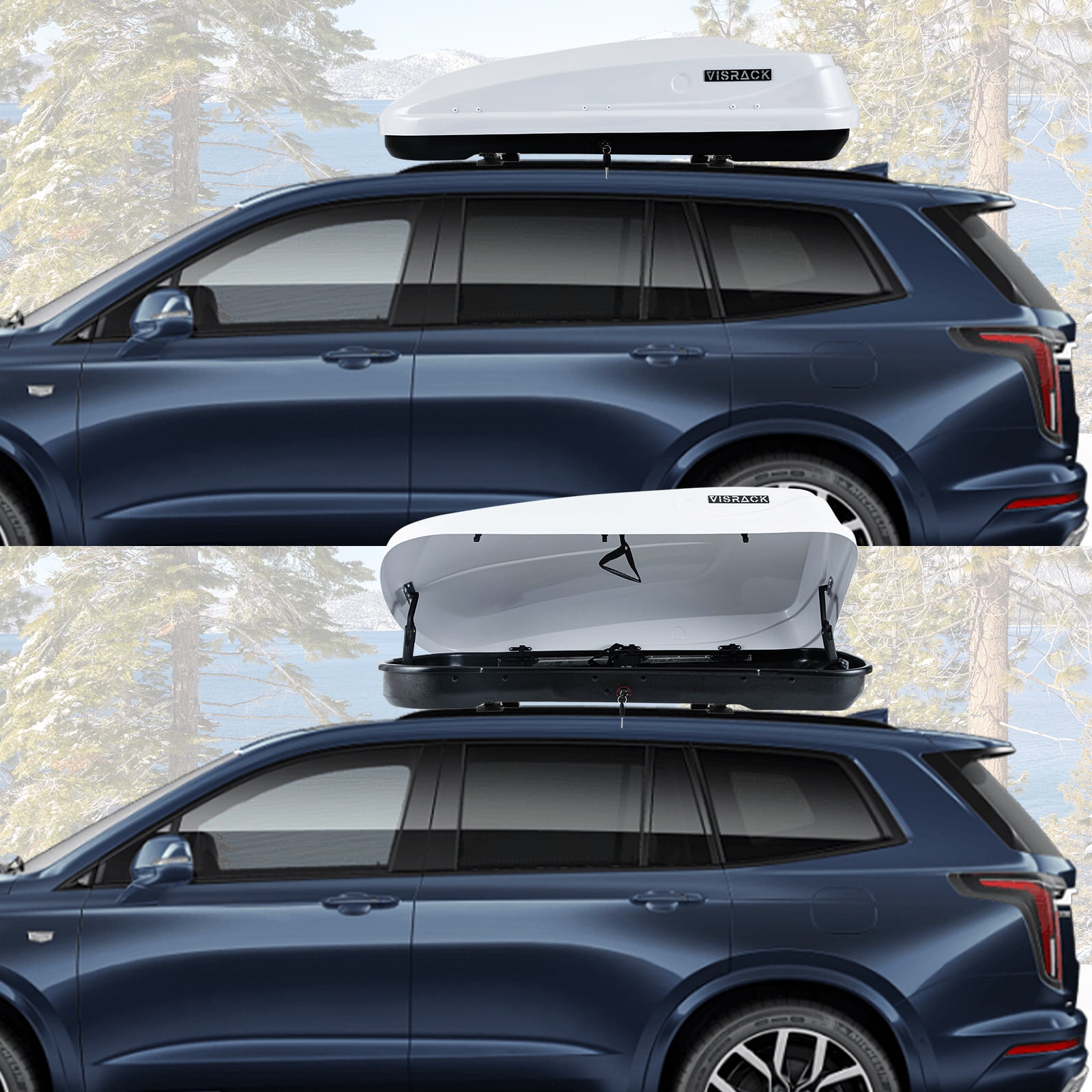 Hard Shell Roof Cargo Carrier with Security Keys,Roof Box,Cargo Box,56 ...