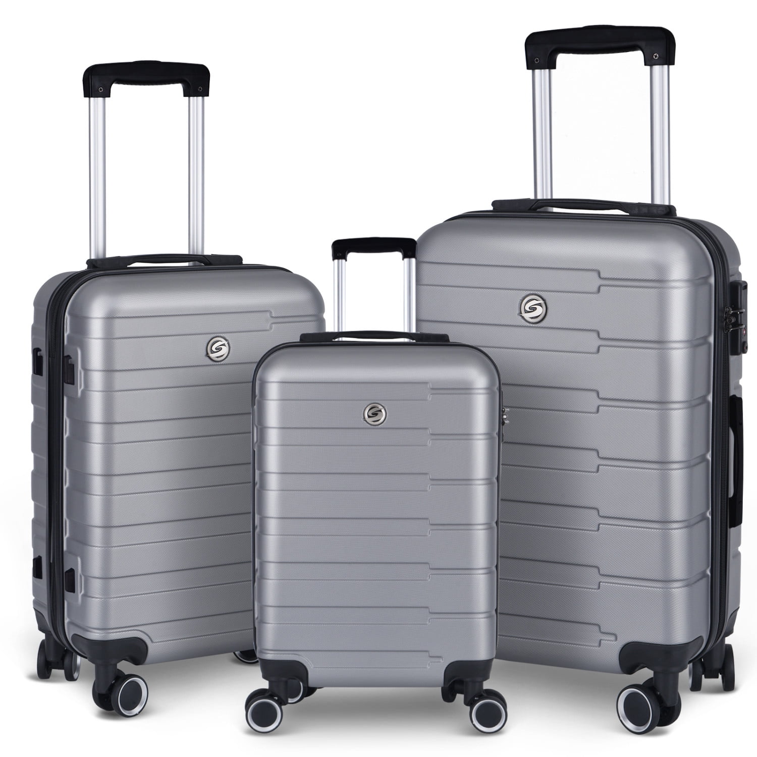 Hard Shell Suitcase Set of 3, 20"/24"/28" Luggage with Spinner Wheels ...