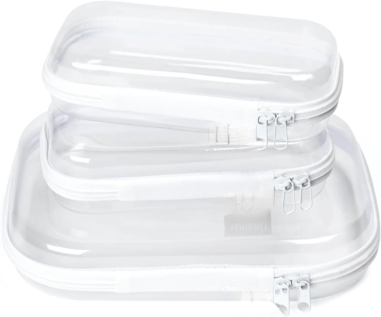Hard Sided Clear Zipper Case for Storage- Professional-Grade Clear ...