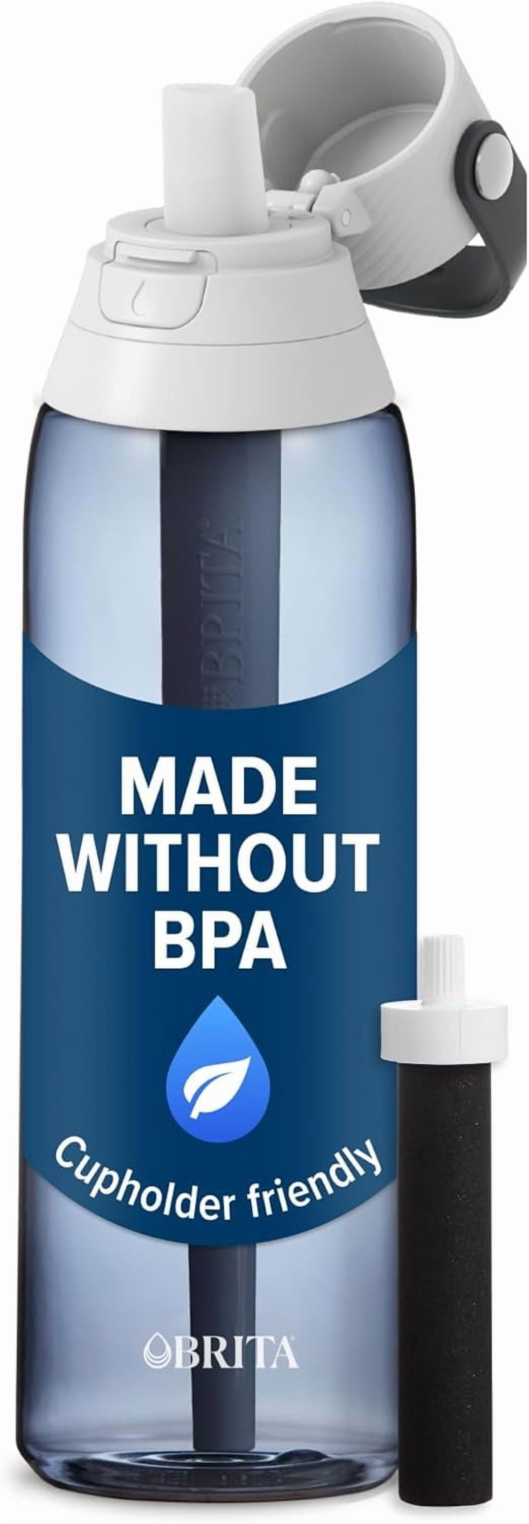 Hard-Sided Plastic Premium Filtering Water Bottle, BPA-Free, Reusable ...