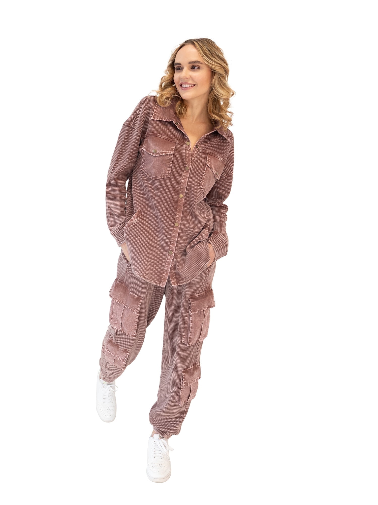 Hard Tail Women's Thermal Shacket & Cargo Pant Set, Sizes S-3X ...