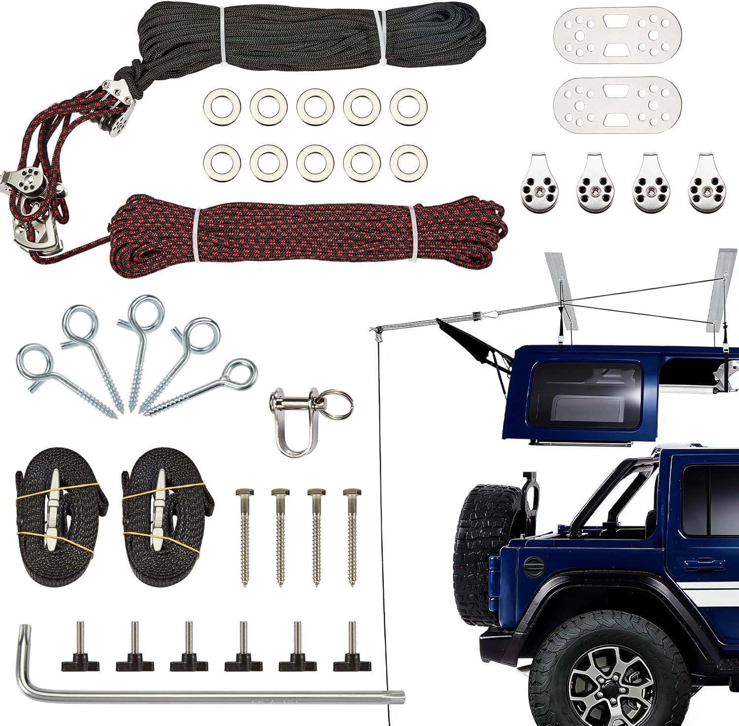 Hard Top Removal Lift for All Jeep Wrangler JK JL Models, Garage Pulley ...
