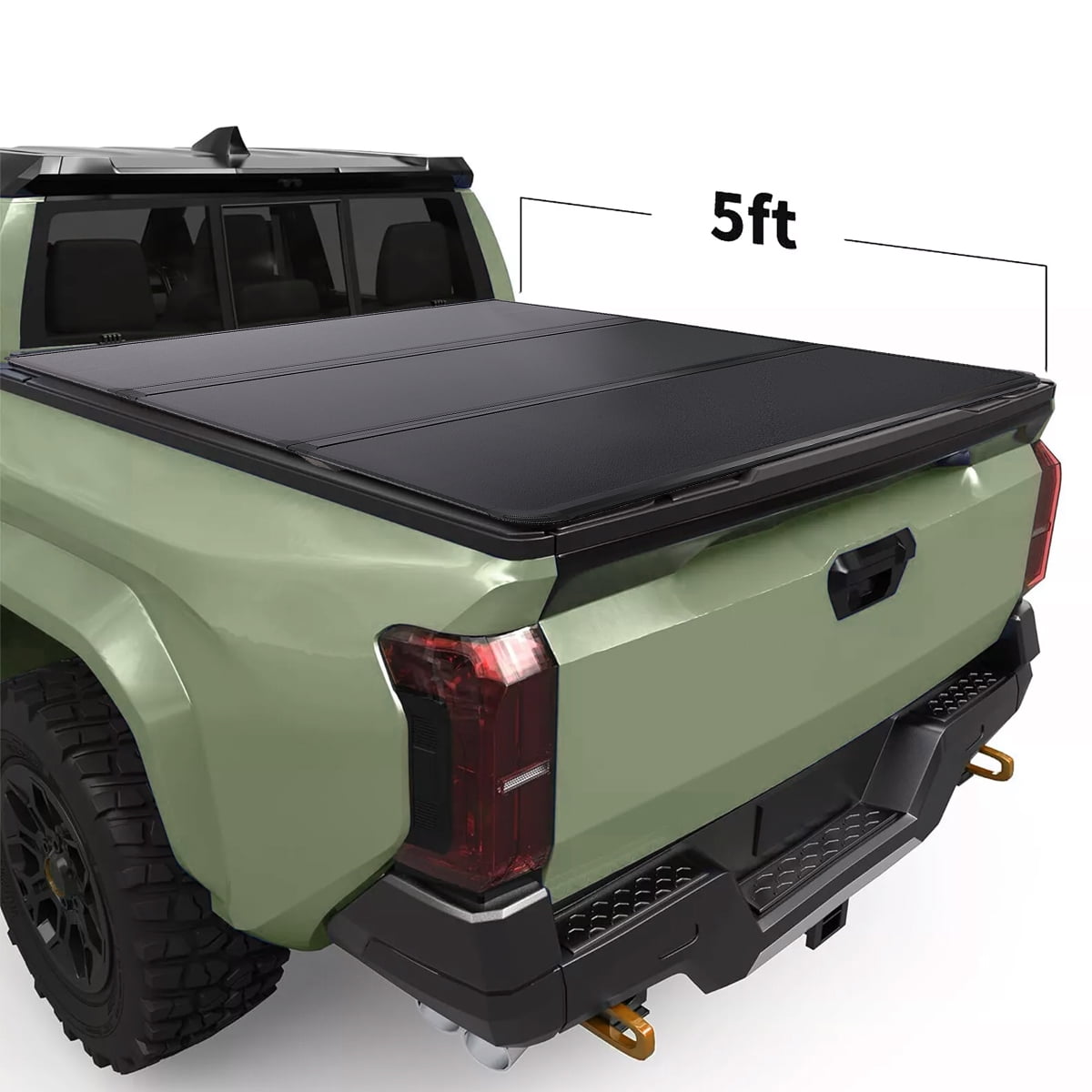 Hard Tri-Fold Style Bed Tonneau Cover W/LED Fits 2015-2024 Chevy ...