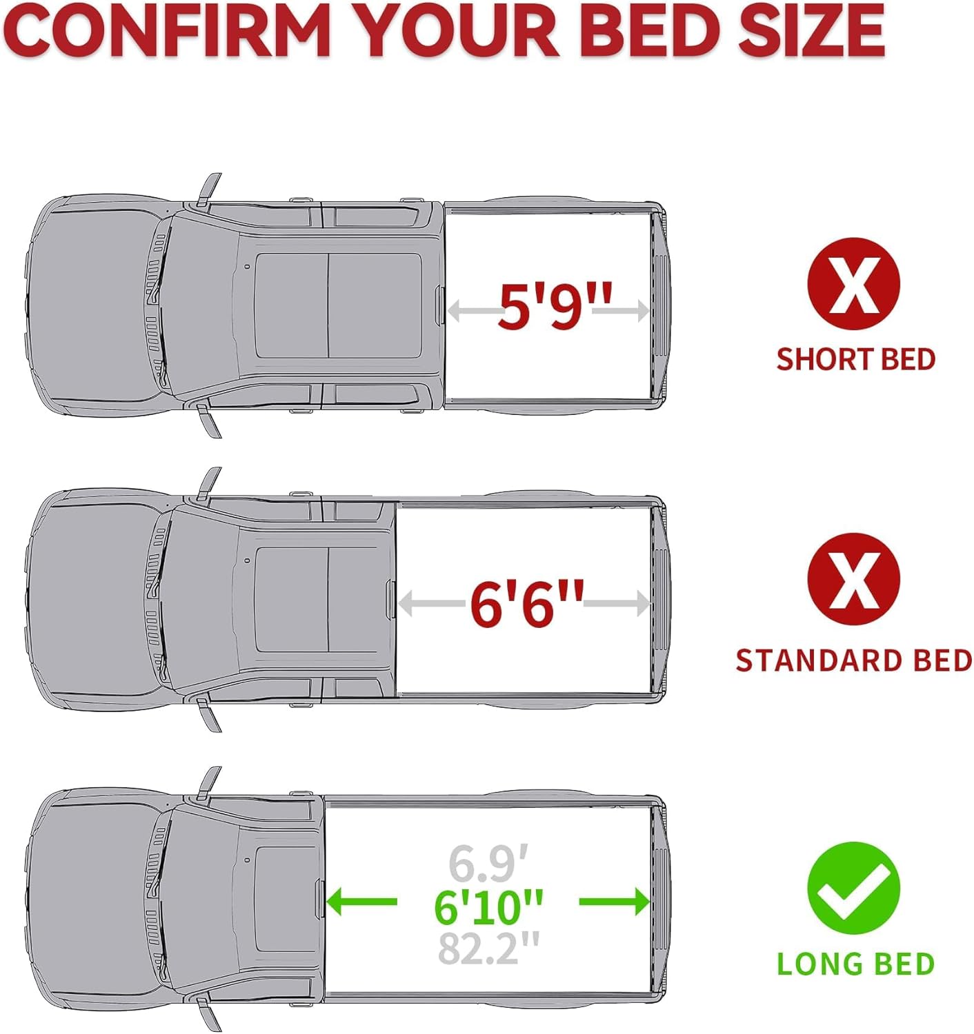 Hard Tri-Fold Truck Bed Tonneau Cover for / Trucks 2020-2025 (6.9 ft ...