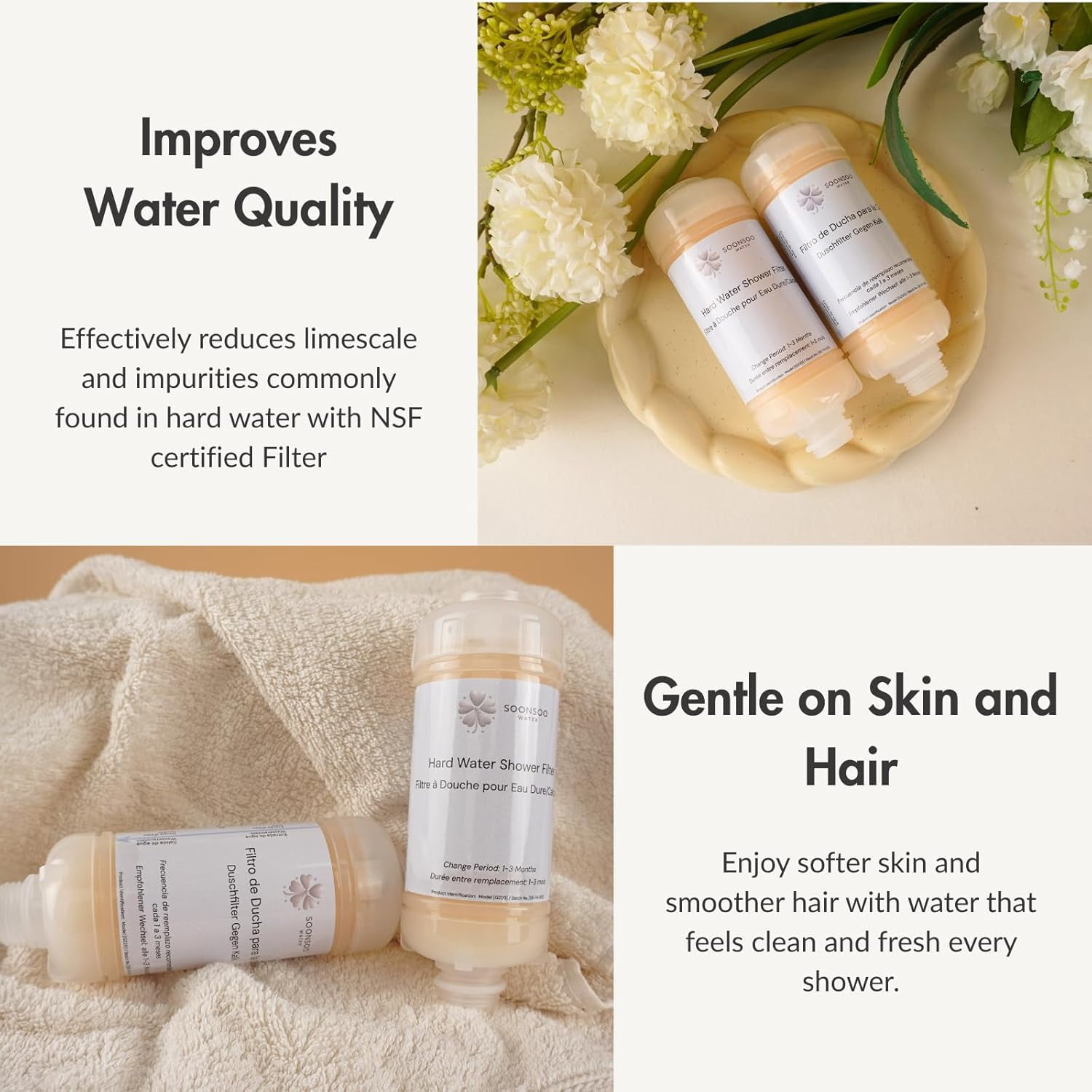 Hard Water Shower Filters WITH Dual Water NSF Filter Shower Head Double ...