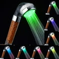 Hard Water Shower Head Handheld Rgb 7 Colorful Led Light Water Bath