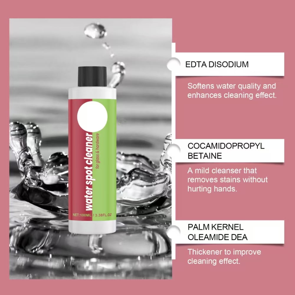 Hard Water Spot Remover & Scale Cleaner - Effortless Shower Foam for Sparkling Mirrors Tiles ...