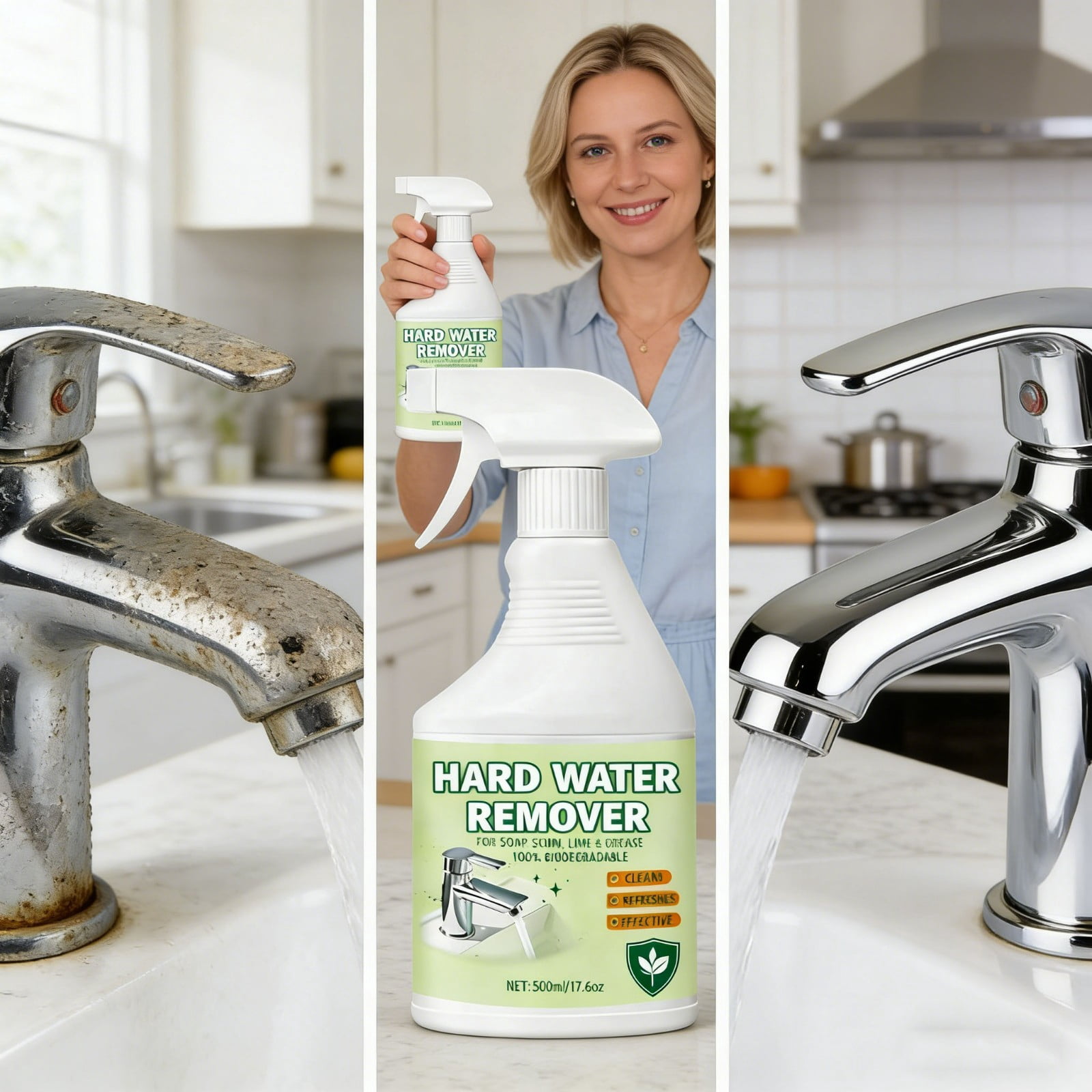 Hard Water Stain Remover, Shower Glass Cleaner Soap Scum Remover ...