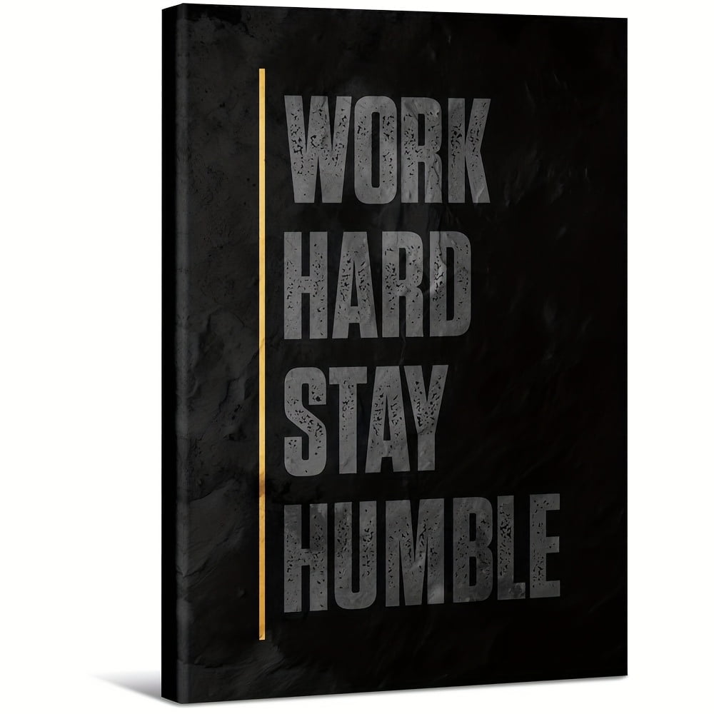 Hard Work Humility Essential For Growth Large Wooden Framed Wall Art ...