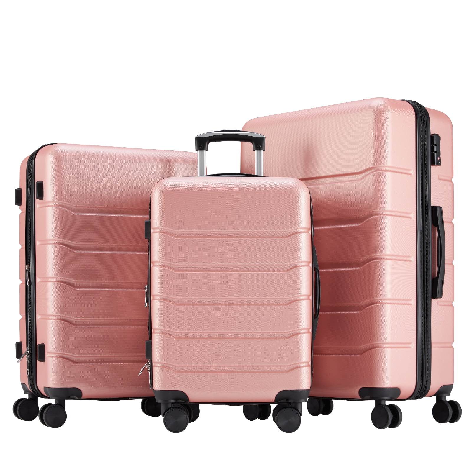Hard sided expand suitcase with rotating wheels, TSA lock, retractable ...