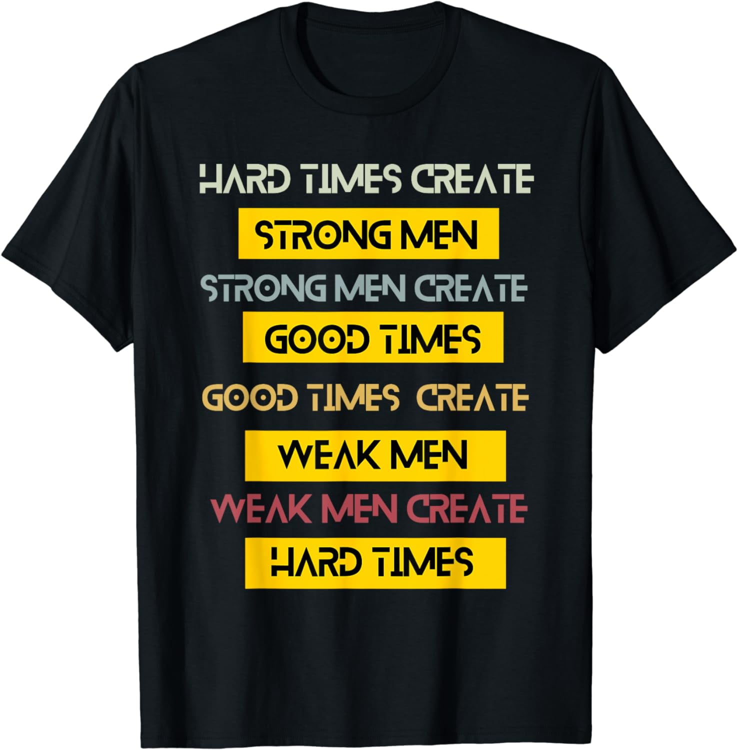 Hard times Create Strong men. Strong Men Create Good Times T-Shirt ...