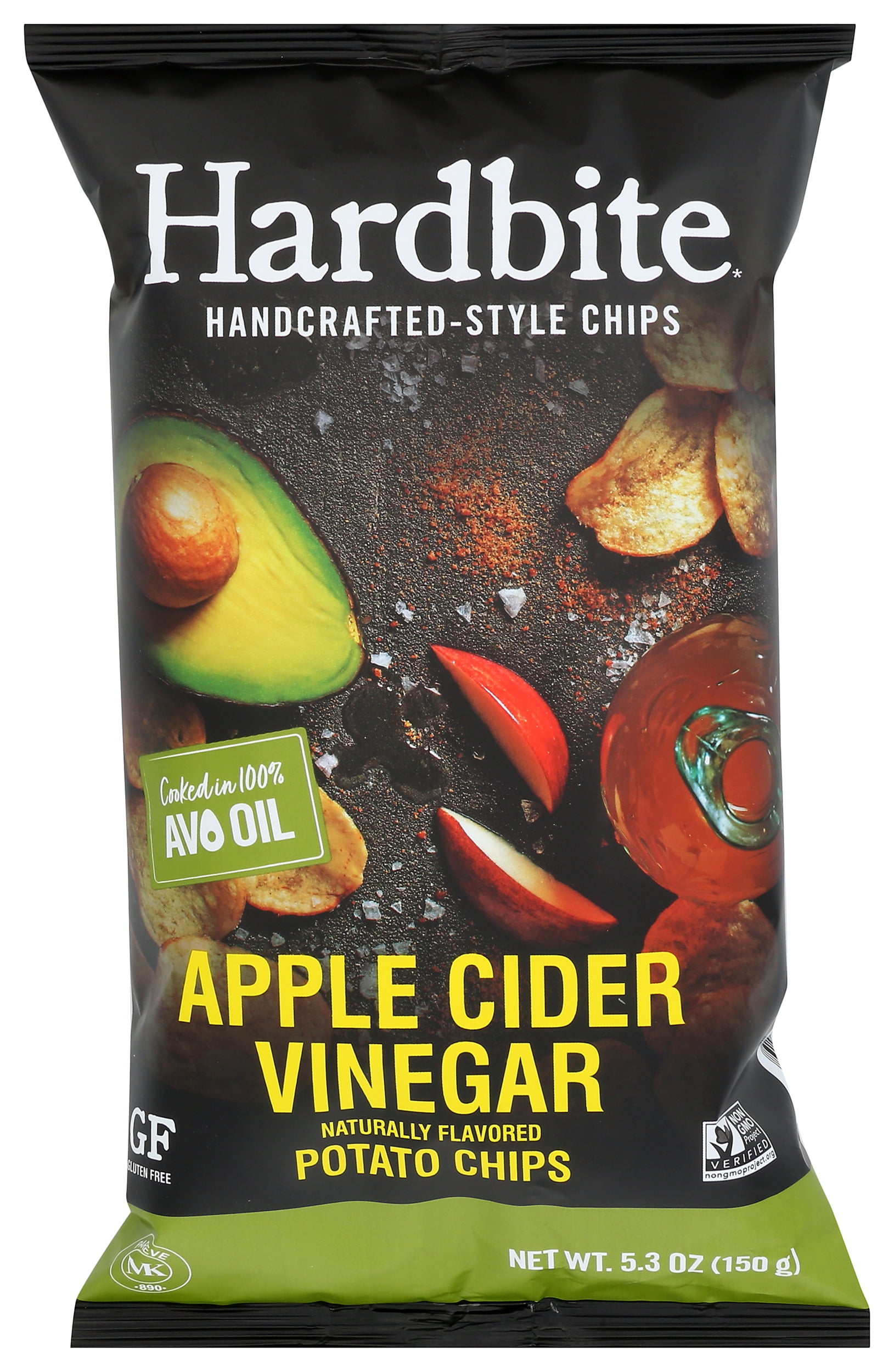 Hardbite™ Potato Chips, Apple Cider Vinegar, 5.3 Ounce Pack Of 6 ...