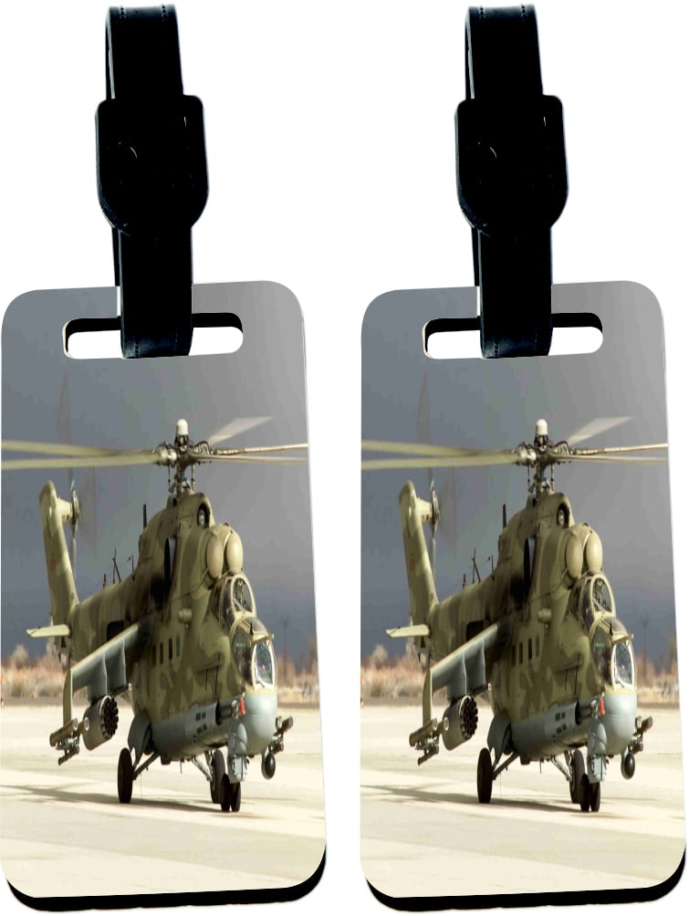 Hardboard Luggage Identifier Tags with Strap - Apache Helicopter - Army ...