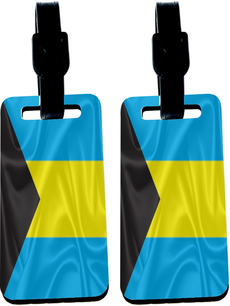 Hardboard Luggage Identifier Tags with Strap - Bahamas Flag (x4 ...