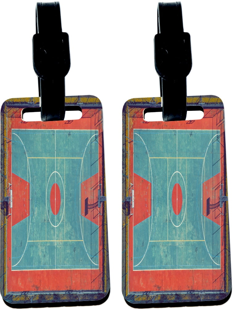 Hardboard Luggage Identifier Tags with Strap - Basketball Court Birds ...