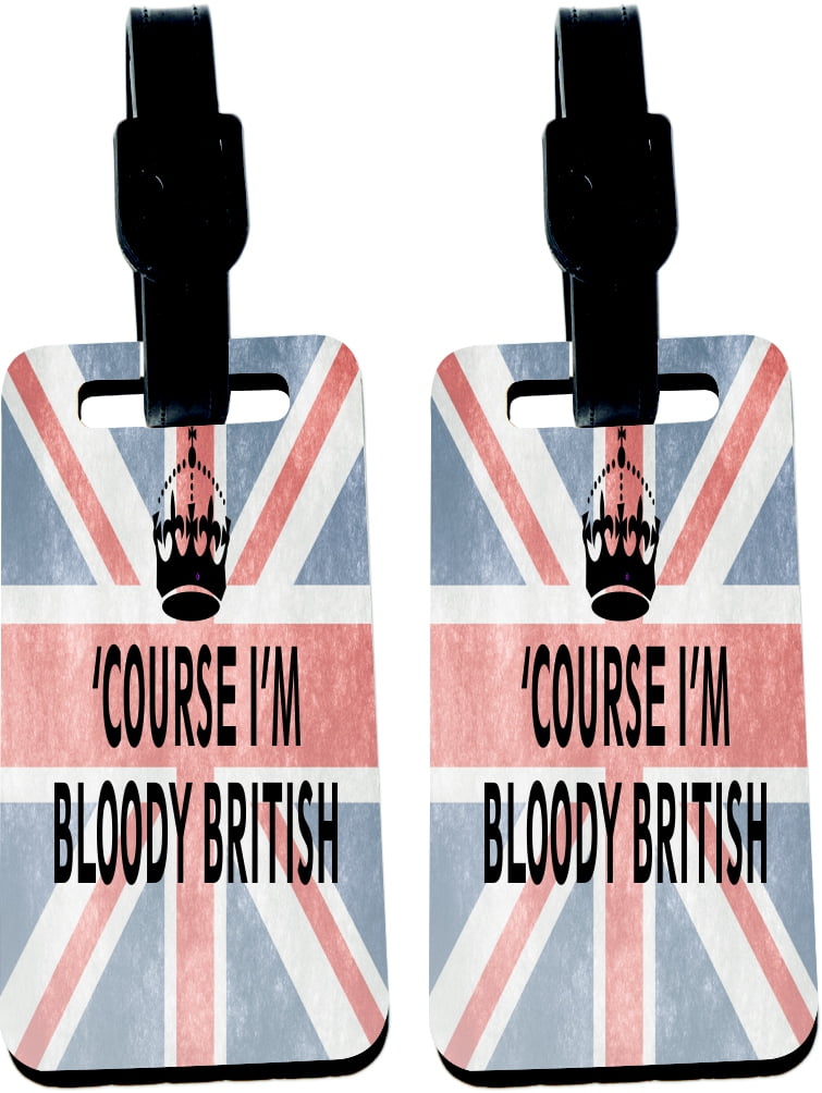 Hardboard Luggage Identifier Tags with Strap - British Flag - Course I ...