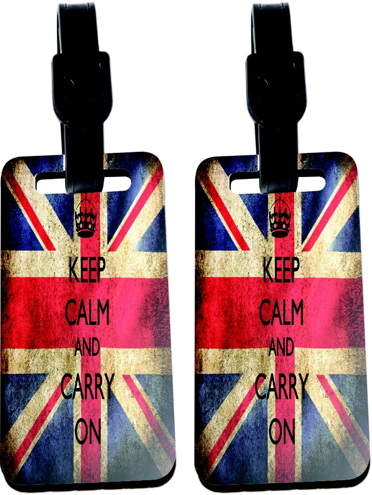 Hardboard Luggage Identifier Tags with Strap - British Flag Keep Calm ...