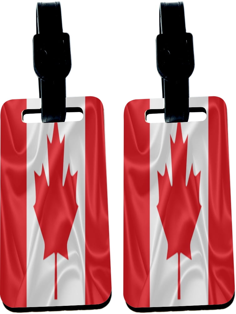 Hardboard Luggage Identifier Tags with Strap - Canada Flag (x2 ...