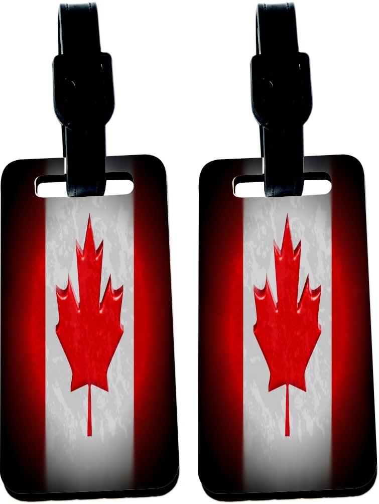 Hardboard Luggage Identifier Tags with Strap - Canadian Flag (x4 ...