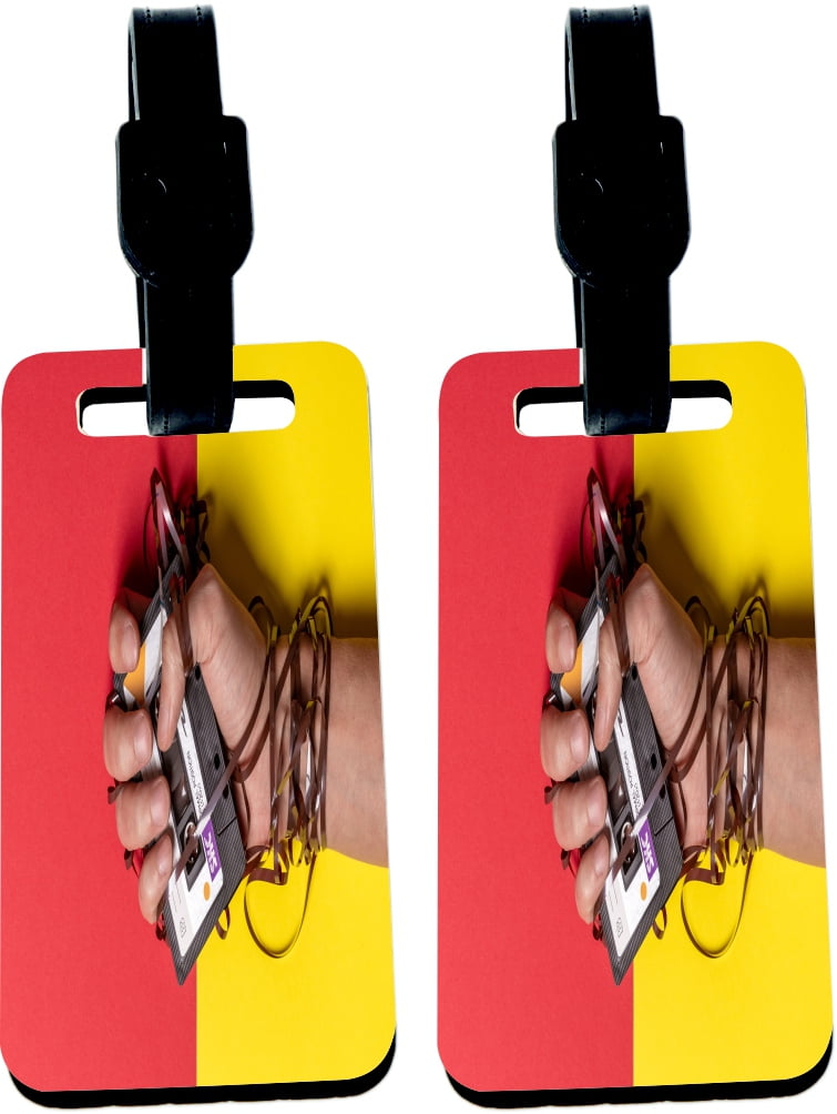 Hardboard Luggage Identifier Tags with Strap - Cassette Tape unravelled ...