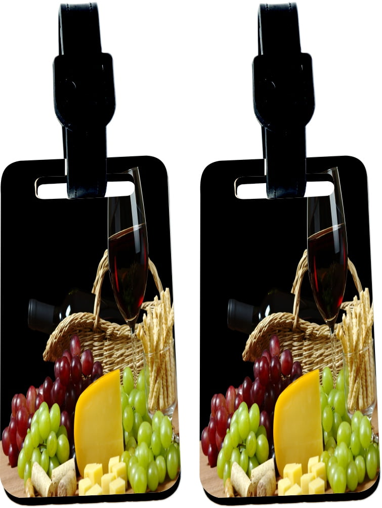 Hardboard Luggage Identifier Tags with Strap - Cheese and Wine in ...