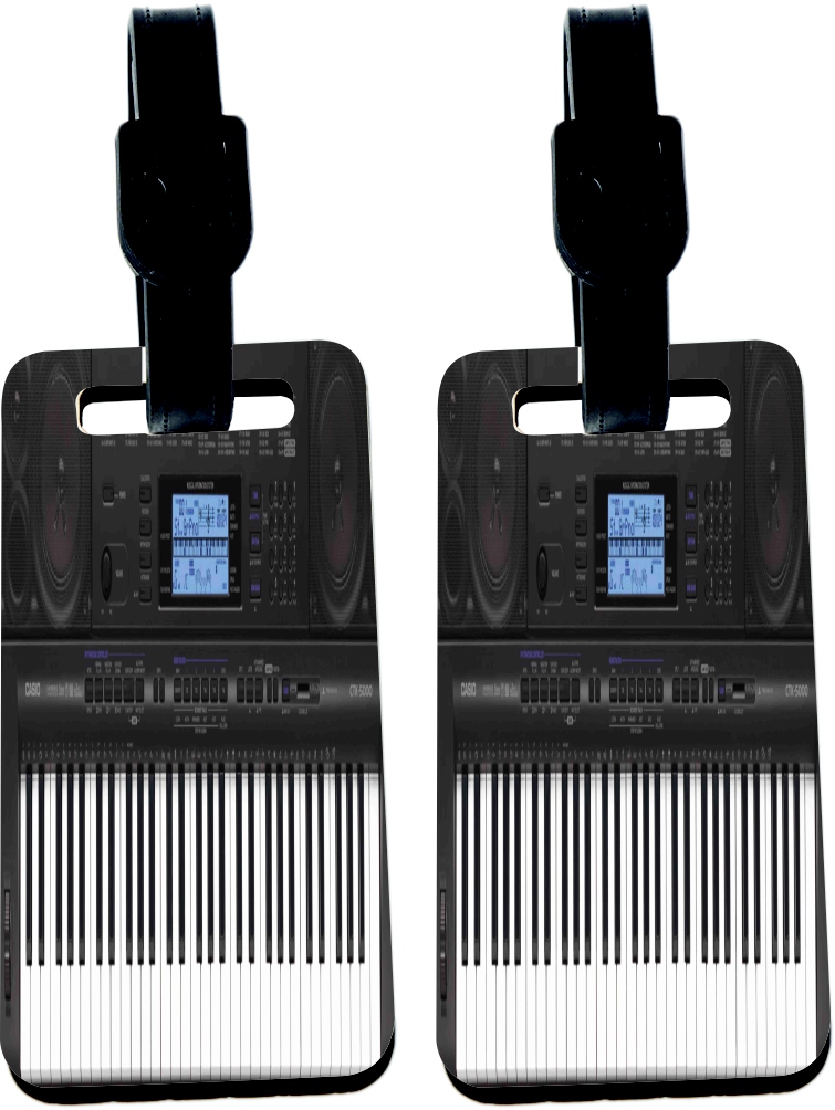 Hardboard Luggage Identifier Tags with Strap - Electric Keyboard Keys ...