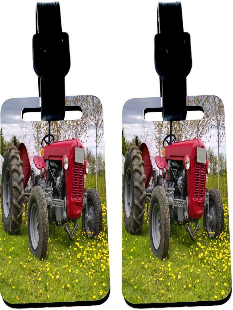 Hardboard Luggage Identifier Tags with Strap - Farm Tractor in Green ...