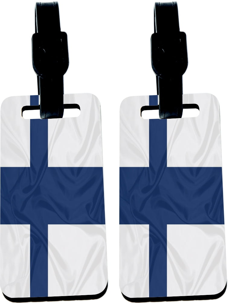 Hardboard Luggage Identifier Tags with Strap - Finland Flag (x2 ...