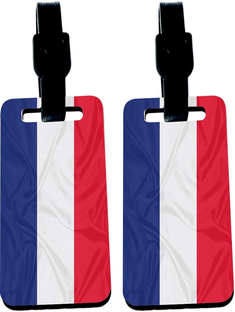Hardboard Luggage Identifier Tags with Strap - France Flag (x4 ...