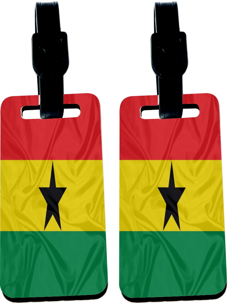 Hardboard Luggage Identifier Tags with Strap - Ghana Flag (x4 ...