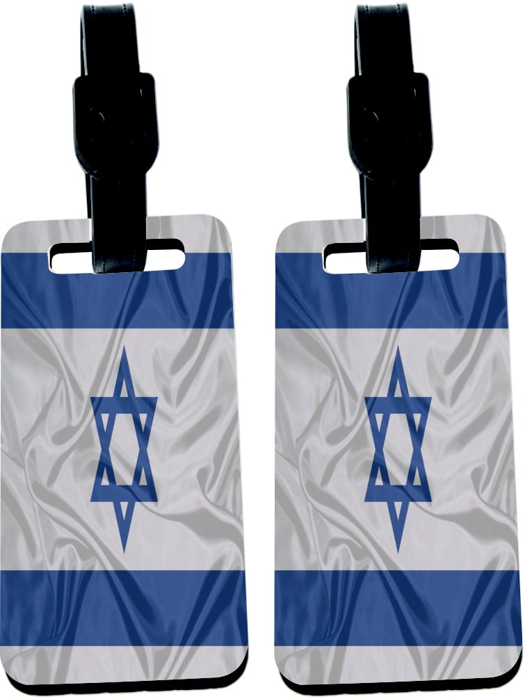 Hardboard Luggage Identifier Tags with Strap - Israel Flag (x2 ...