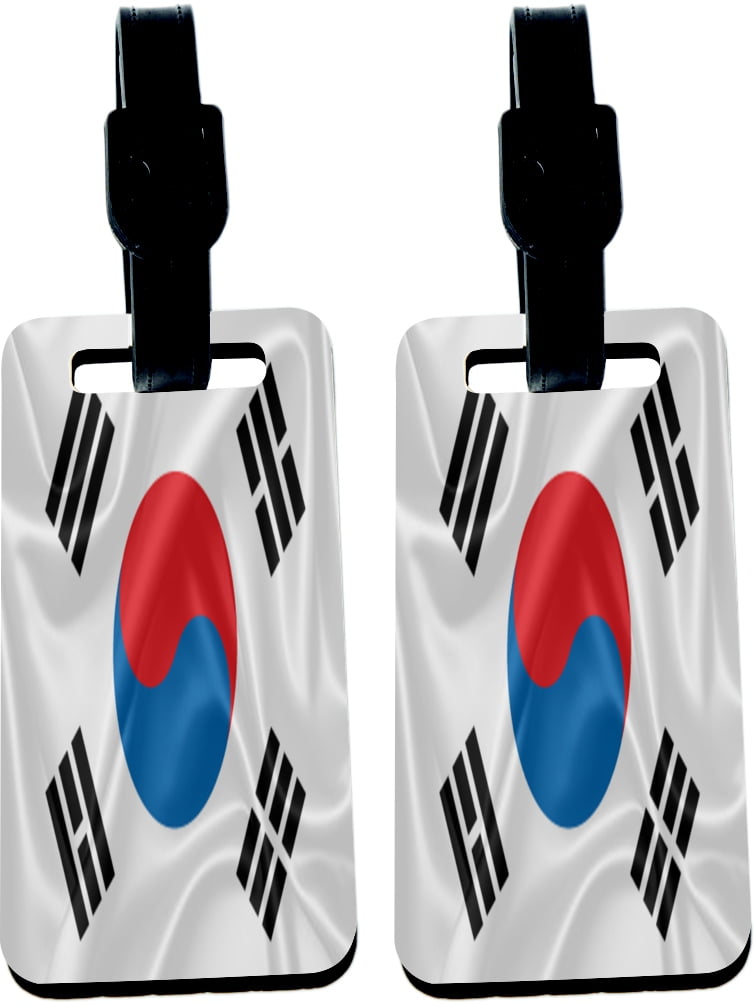 Hardboard Luggage Identifier Tags with Strap - Korea, South Flag (x2 ...