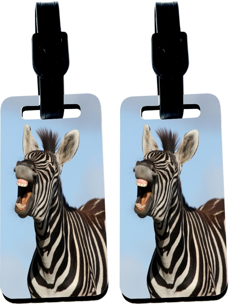 Hardboard Luggage Identifier Tags with Strap - Laughing Zebra (x2 ...