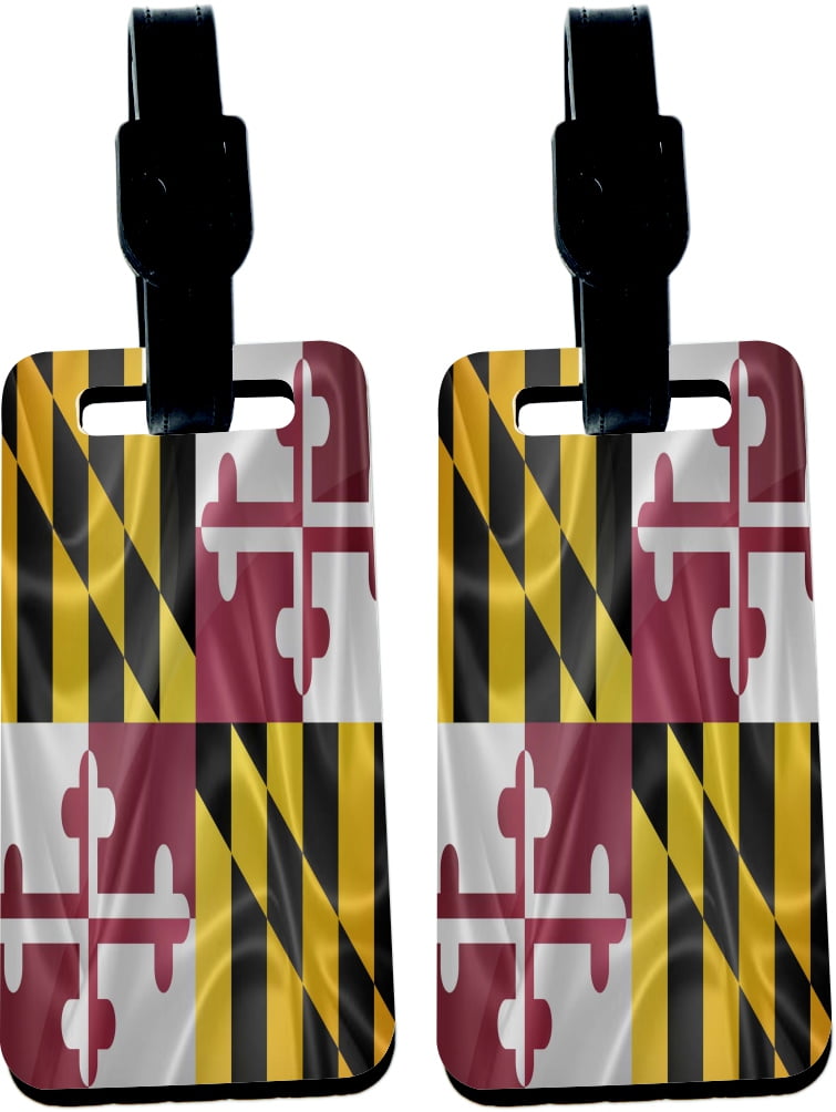 Hardboard Luggage Identifier Tags with Strap - Maryland State Flag (x4 ...