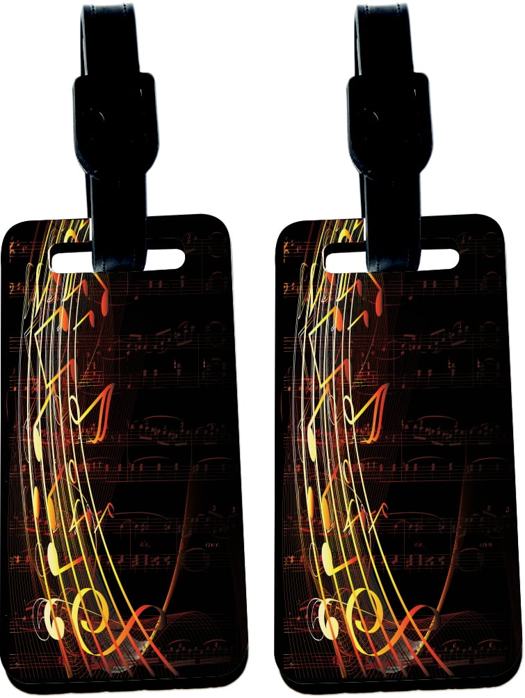 Hardboard Luggage Identifier Tags with Strap - Music Notes Modern ...