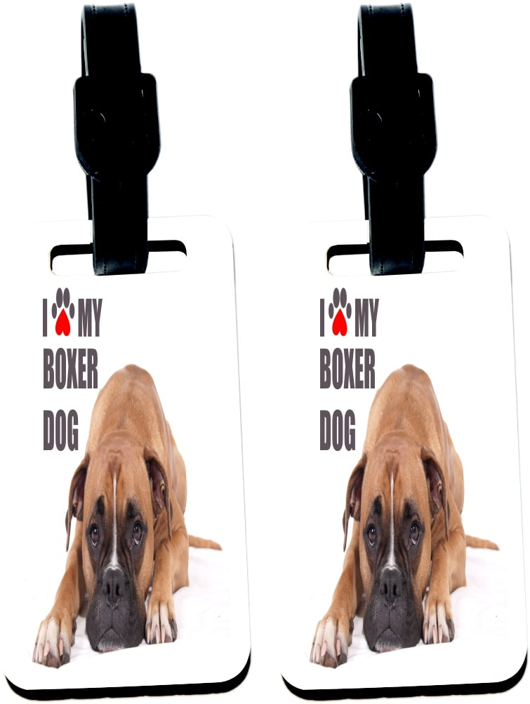Hardboard Luggage Identifier Tags with Strap - Paw Print I Love my ...