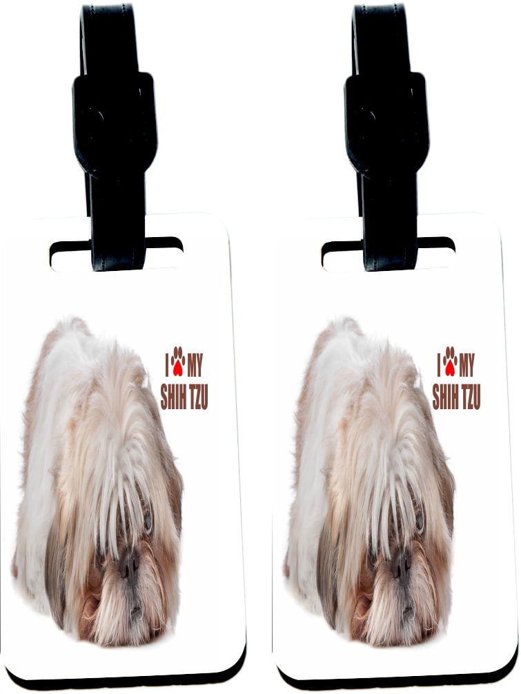 Hardboard Luggage Identifier Tags with Strap - Paw Print I Love my ...