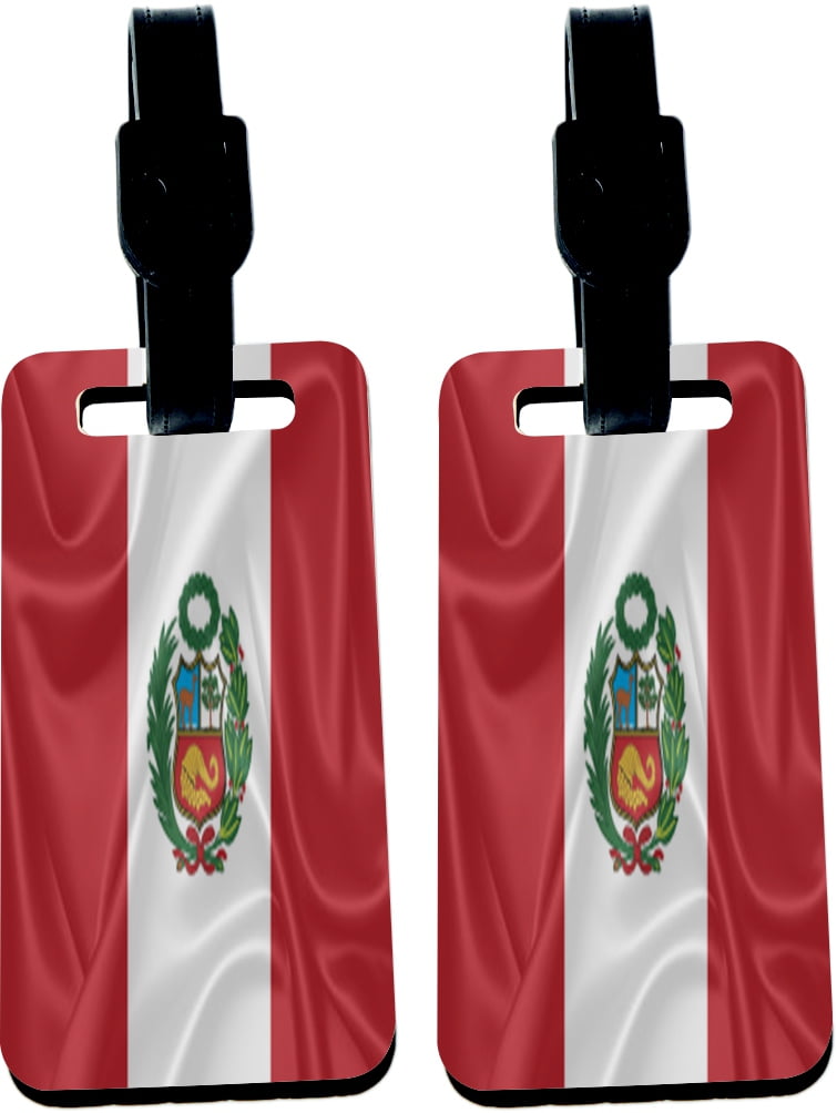 Hardboard Luggage Identifier Tags with Strap - Peru Flag (x2) - Walmart.com